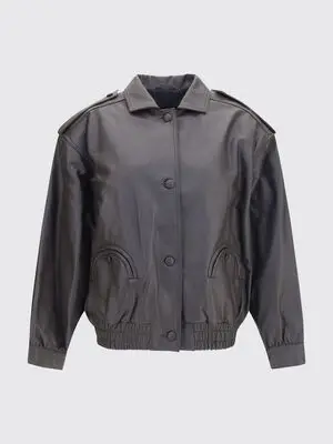 BLAZÉ MILANO Lambskin Leather Bomber Jacket With Dropped Shoulders And Epaulets - Black