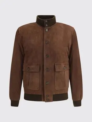 VALSTAR Suede Bomber Jacket With Funnel Neck And Patch Pockets