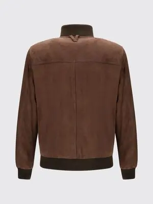 VALSTAR Suede Bomber Jacket With Funnel Neck And Patch Pockets