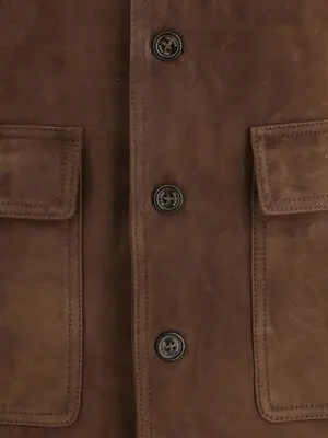 VALSTAR Suede Bomber Jacket With Funnel Neck And Patch Pockets