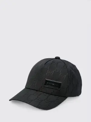 Emporio Armani Tone-on-tone Logo Nylon Baseball Cap - Black