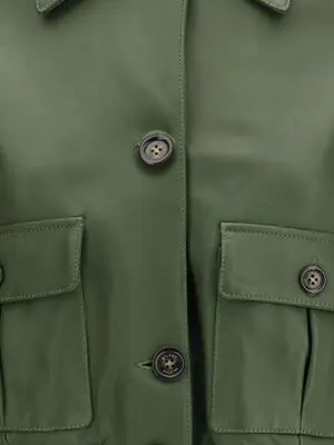 VALSTAR Shirt-style Leather Bomber Jacket With Classic Collar