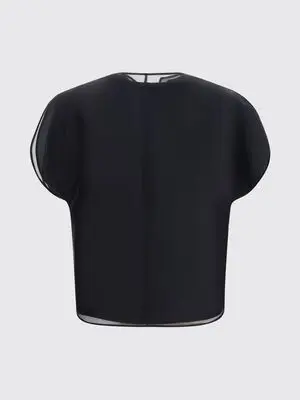 Khaite Pure Silk Blouse With Short Puff Sleeves And V-neck