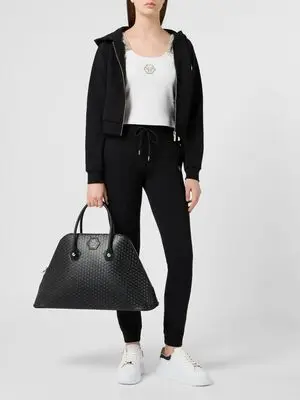 Philipp Plein Relaxed Fit Zip-up Hoodie With Contrast Logo