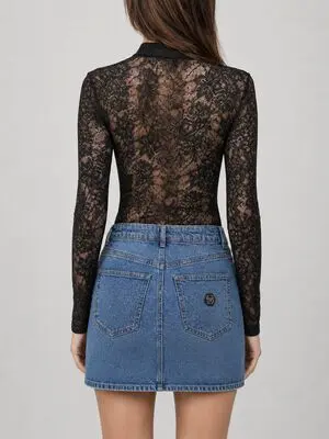 Philipp Plein High-waisted Mini Skirt With Rhinestones And Flower Appliqu