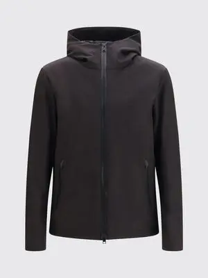 Woolrich Shell Softshell Hooded Jacket With High Neck - Black
