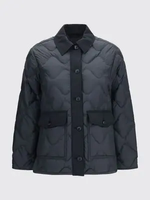 Woolrich Polyester Down Jacket With Classic Collar And Patch Pockets - Grey