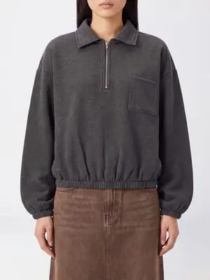 DARKPARK Relaxed Fit Cotton Polo Sweatshirt With Zip And Dropped Shoulders