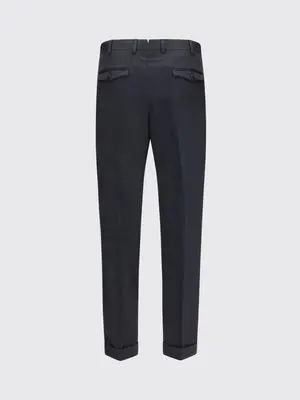 PT TORINO Slim Fit Wool Tailored Trousers With Off-centre Closure - Grey
