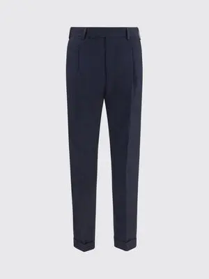 PT TORINO Slim Fit Wool Tailored Trousers With Off-centre Closure