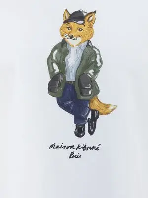 Maison Kitsuné Cotton T-shirt With Contrasting Graphic Print