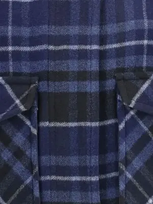 Pinko Single-breasted Tartan Wool Bomber Jacket With Funnel Neck - Black