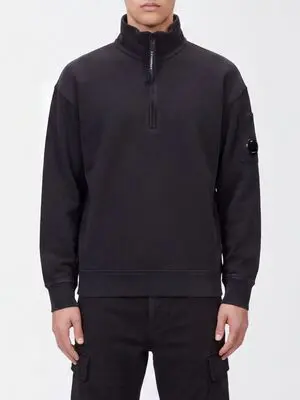 C.P. COMPANY Cotton High Neck Half-zip Sweatshirt - Black