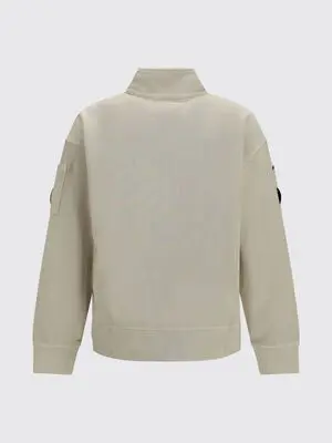 C.P. COMPANY Cotton High Neck Half-zip Sweatshirt - Silver