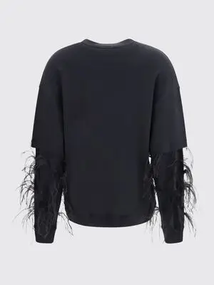 DARKPARK Troy Long-sleeved Cotton T-shirt With Feather Application - Black