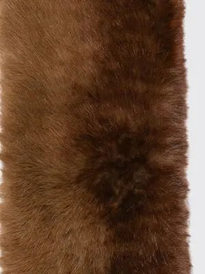 Apparis Long Scarf In Soft Faux Fur With A Straight Hem - Brown