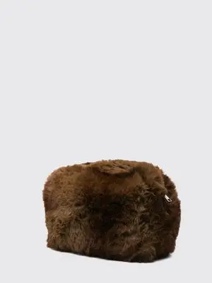 Apparis Rectangular Faux Fur Beauty Case With Zip Closure