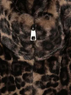 Apparis High-neck Snood In Animal Print Faux Fur With Zip Closure - Multicolor