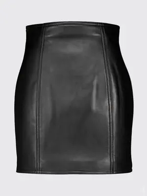 Balmain High-waisted Slim Fit Lambskin Leather Pencil Mini Skirt