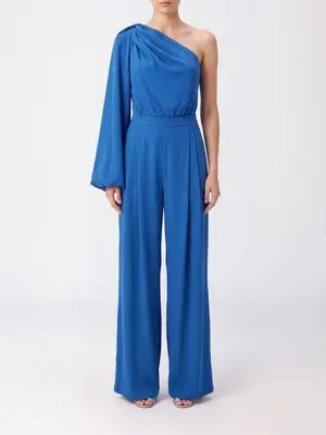 Stella McCartney Elegant One-shoulder Design Satin Jumpsuit - Blue