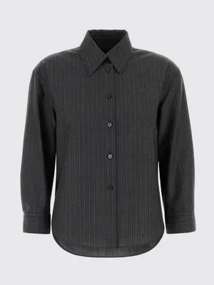 JIL SANDER Striped Cotton Regular Fit Shirt With French Collar - Grey