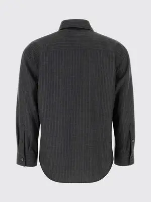 JIL SANDER Striped Cotton Regular Fit Shirt With French Collar - Grey