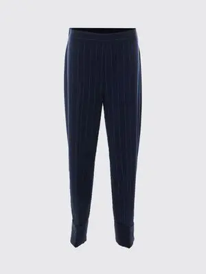 Liu Jo Pinstriped Straight-leg Crêpe Trousers With Mid-rise - Blue