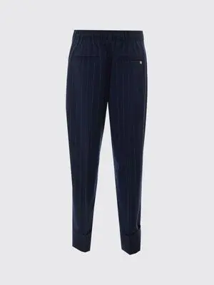 Liu Jo Pinstriped Straight-leg Crêpe Trousers With Mid-rise - Blue