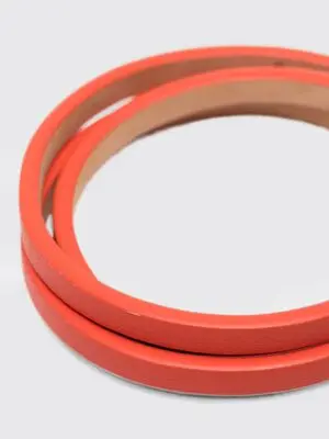 Loewe Anagram Multi-strand Calfskin Bracelet With Metal Monogram - Orange
