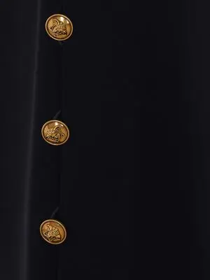 Versace High-waisted Stretch-viscose Midi Pencil Skirt With Buttons