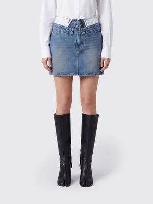 MAISON MARGIELA High-waisted Cotton Denim Pencil Mini Skirt - Blue