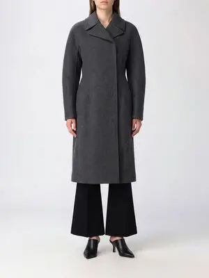 JIL SANDER Long Double-breasted Coat In Pure Virgin Wool With Concealed Fastening - Grey