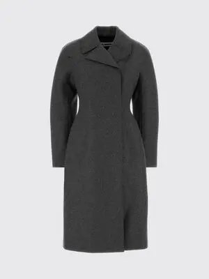 JIL SANDER Long Double-breasted Coat In Pure Virgin Wool With Concealed Fastening - Grey