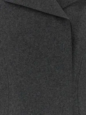 JIL SANDER Long Double-breasted Coat In Pure Virgin Wool With Concealed Fastening - Grey