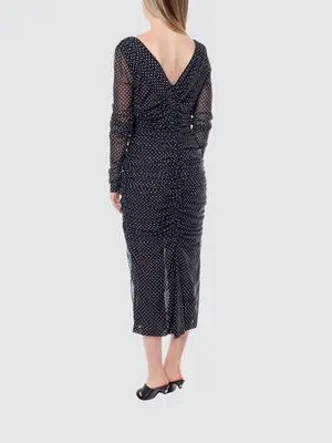 Dolce & Gabbana Polka-dot Ruched Midi Sheath Dress