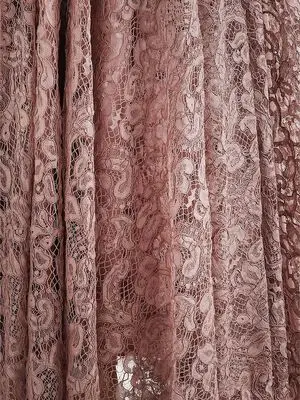 Dolce & Gabbana Long-sleeved Flared Midi Dress In Lace
