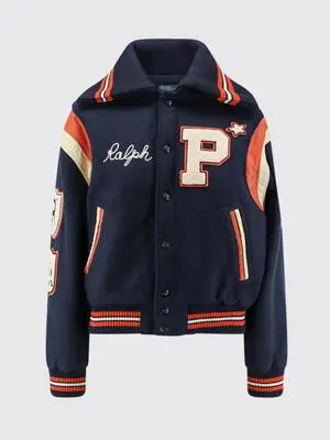 Polo Ralph Lauren Cropped Wool-blend Varsity Bomber Jacket With Patches