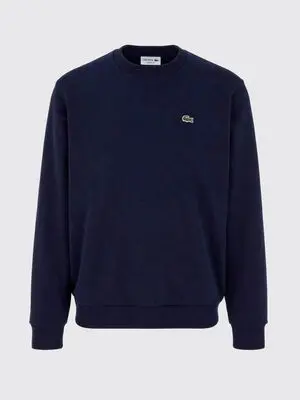 Lacoste Crewneck Cotton-blend Jumper With Contrast Logo - Navy