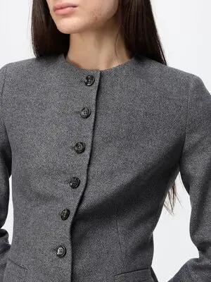 Max Mara Single-breasted Blazer In 100% Cashmere With Crewneck