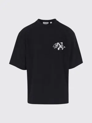 Off-White Arrow Logo Print Cotton Crewneck T-shirt - Black