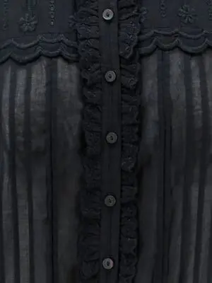 Isabel Marant Étoile Ruffled Collar Cotton Midi Shirtdress