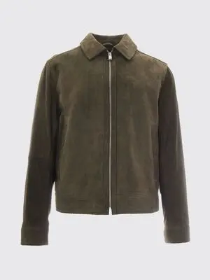 BOSS Suede Sheepskin Jacket With Zip Closure - Green