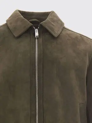 BOSS Suede Sheepskin Jacket With Zip Closure - Green