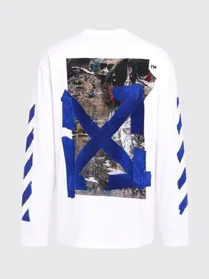 Off-White Arrow Logo Print Long-sleeved Cotton T-shirt