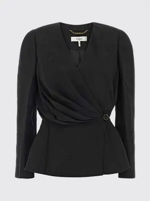 Chloé Draped V-neck Long-sleeved Viscose Blouse