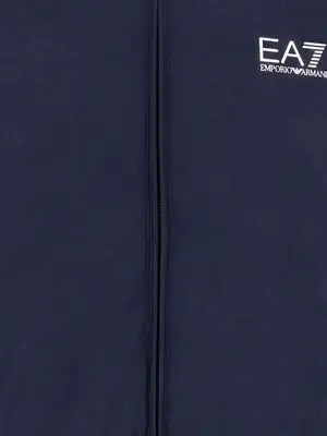 EA7 High Neck Technical Fabric Zip-up Sweatshirt With Side Bands