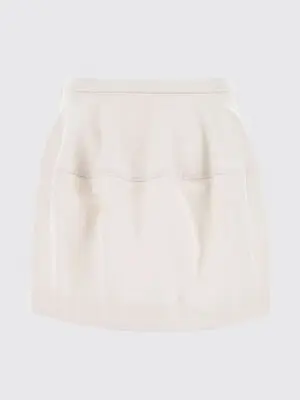 Loewe A-line High-waisted Cotton And Silk Mini Skirt With Side Zip - Ivory