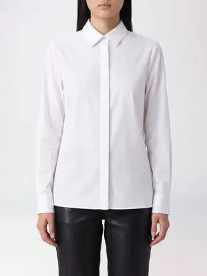 LARDINI Slim Fit Cotton Shirt With French Collar And Concealed Placket - White