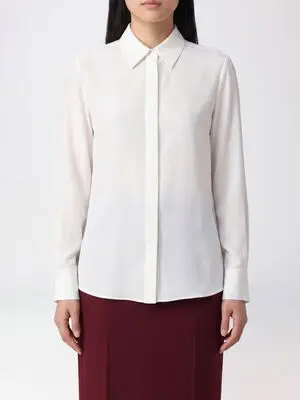 LARDINI Classic Pure Silk Shirt With French Collar And Concealed Placket - White