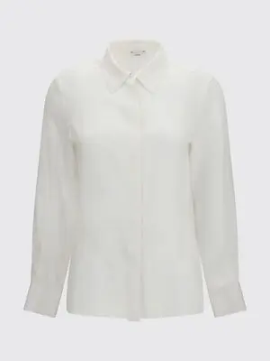LARDINI Classic Pure Silk Shirt With French Collar And Concealed Placket - White
